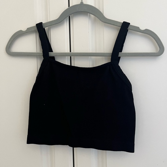 Tops | Black Cropped Tank Top | Poshmark